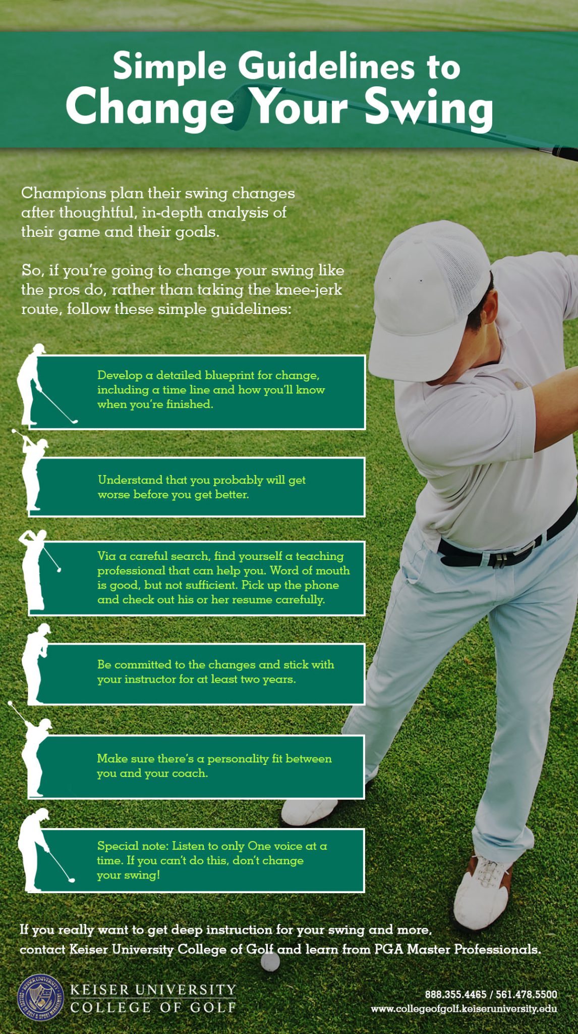 Simple Guidelines to Change Your Swing | Keiser University College of Golf